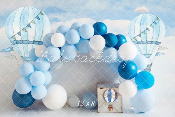 Blue Sky Hot Air Balloon Backdrop