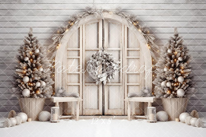 Rustic Winter Holiday Archway Backdrop