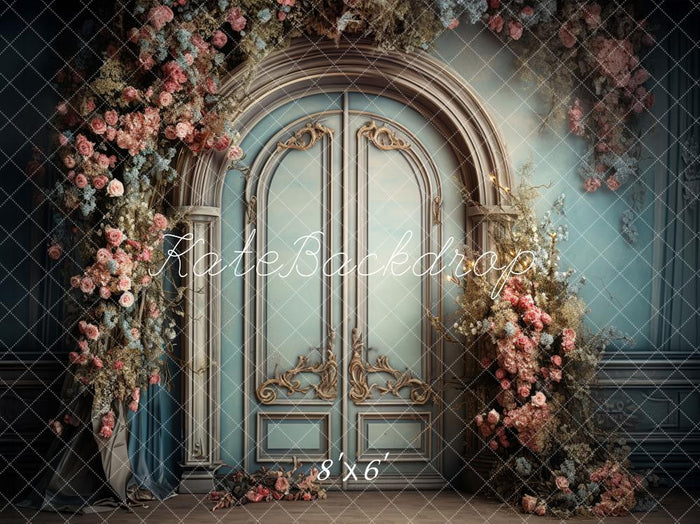 Vintage Floral Arch Elegant Door Backdrop