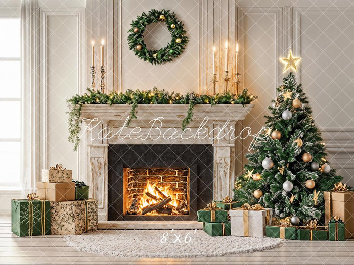 Festive Cozy Christmas Fireplace Scene
