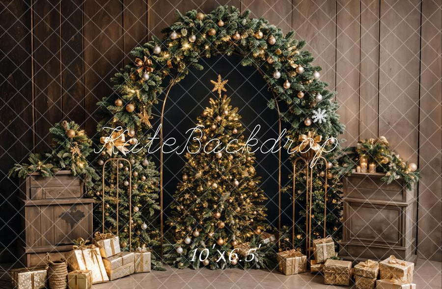 Elegant Golden Holiday Celebration Backdrop