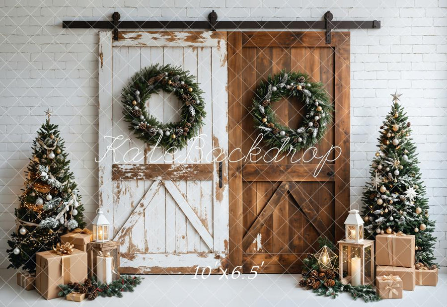 Rustic Holiday Charm Festive Backdrop