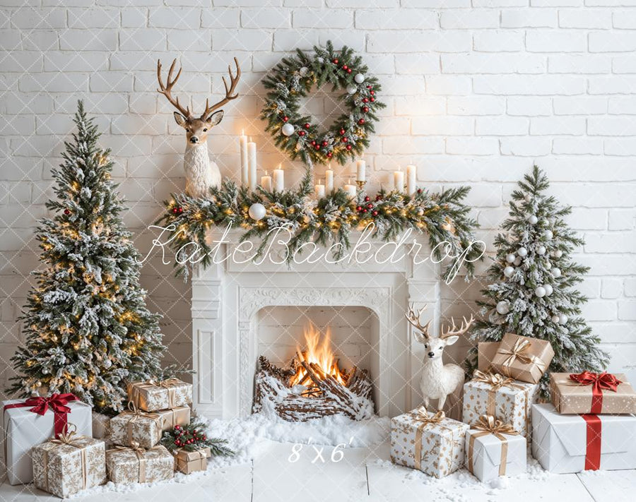 Cozy Winter Hearth Holiday Backdrop