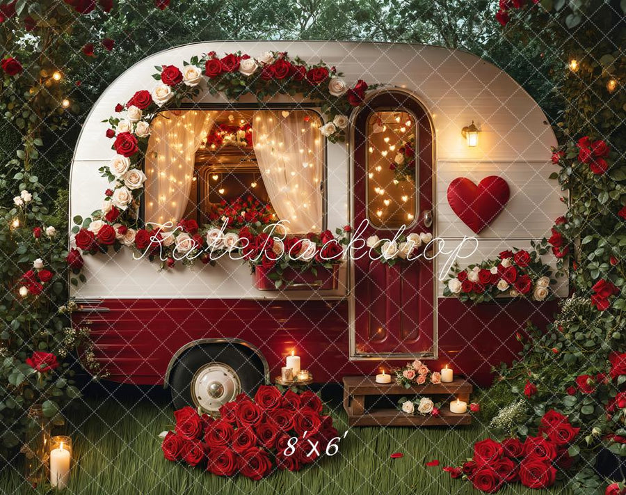 Romantic Vintage Florals Camper Backdrop