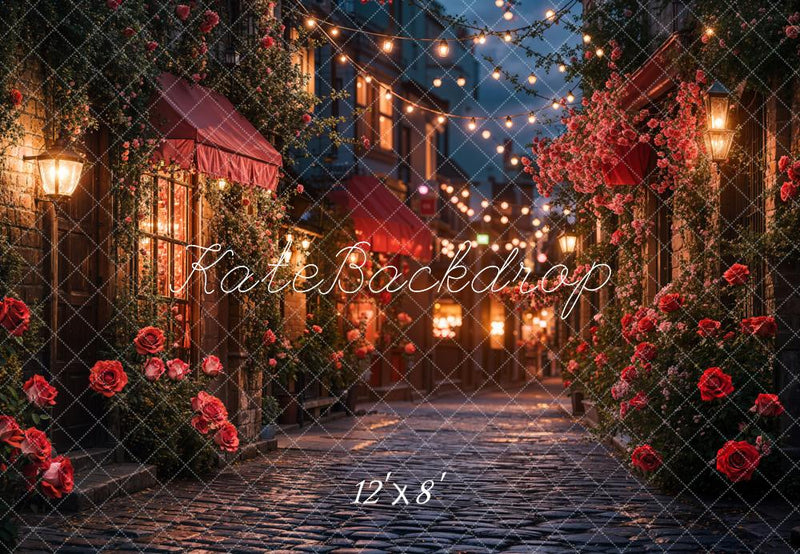 Romantic Evening Garden Street Backdrop