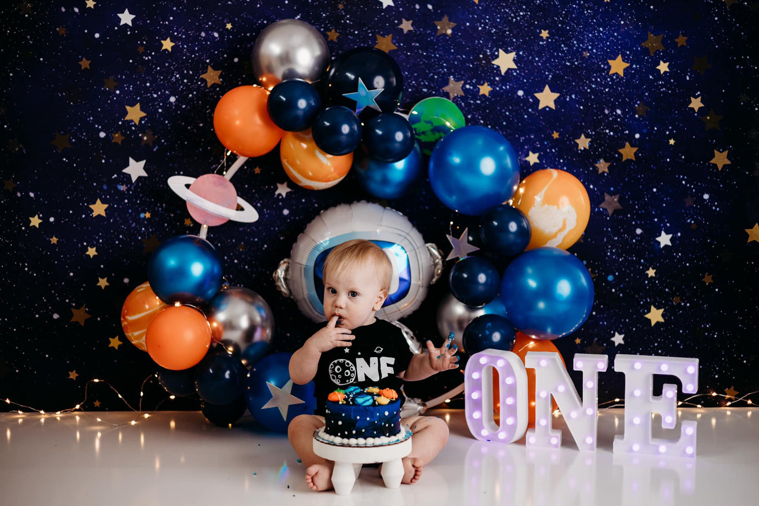 RTS Kate Cake Smash Star Night Blue Sky Backdrop Designed by Chain Pho