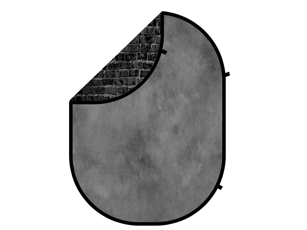 Kate Black Brick Wall/Cool Gray Collapsible Backdrop Photography 5X6.5