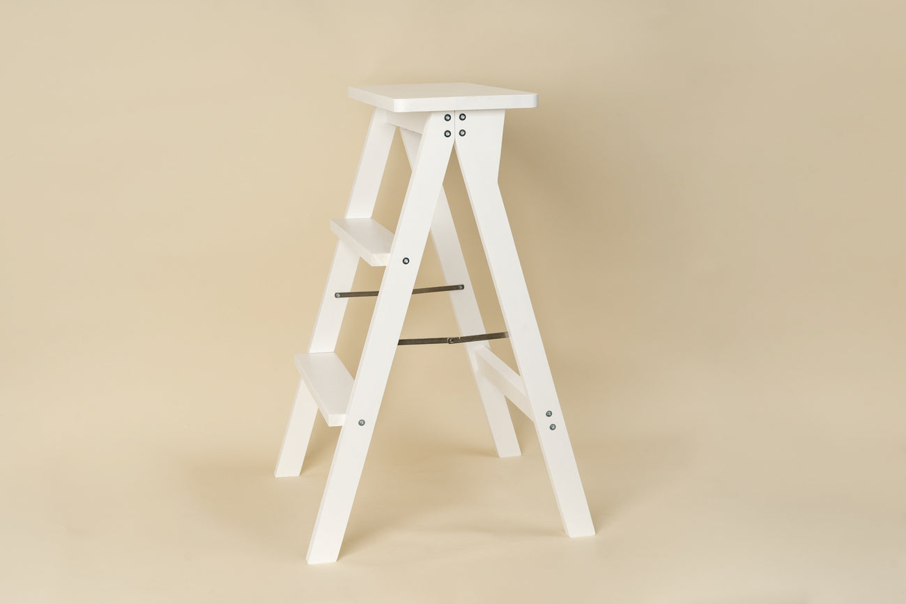 Kate White Wooden Foldable Ladder - Baby Photography Props