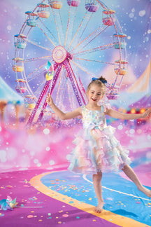 Kate Birthday Ferris Wheel Colorful Princess Children's Dress with Gla