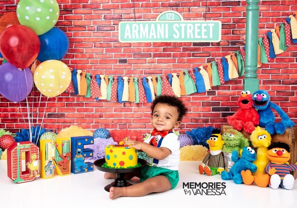 Kate Brick Wall with Colorful Balloons Fleece Backdrop for Photography
