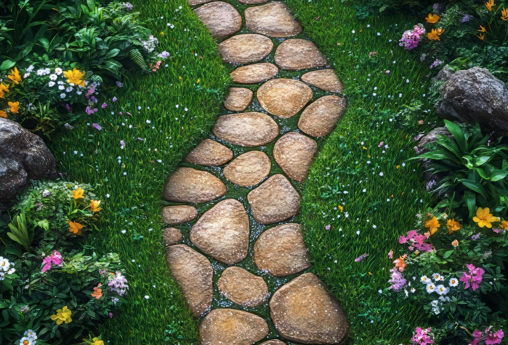 Kate Spring Stone Pathway Garden Rubber Floor Mat Designed by Mini Mak