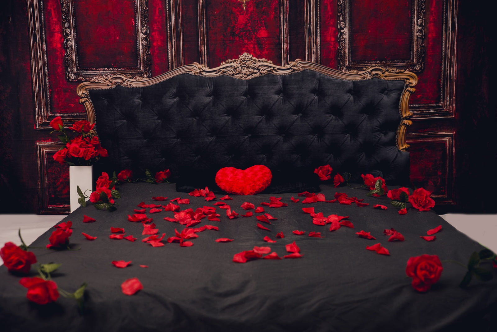 Vintage Lux Red Ornate Wall Backdrop