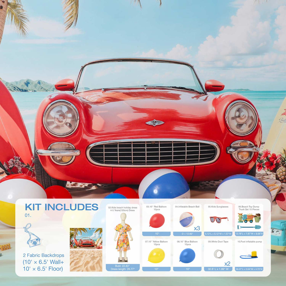 Kate Summer Beach Photo Kit Photography Backdrops&Props Themed Bundle