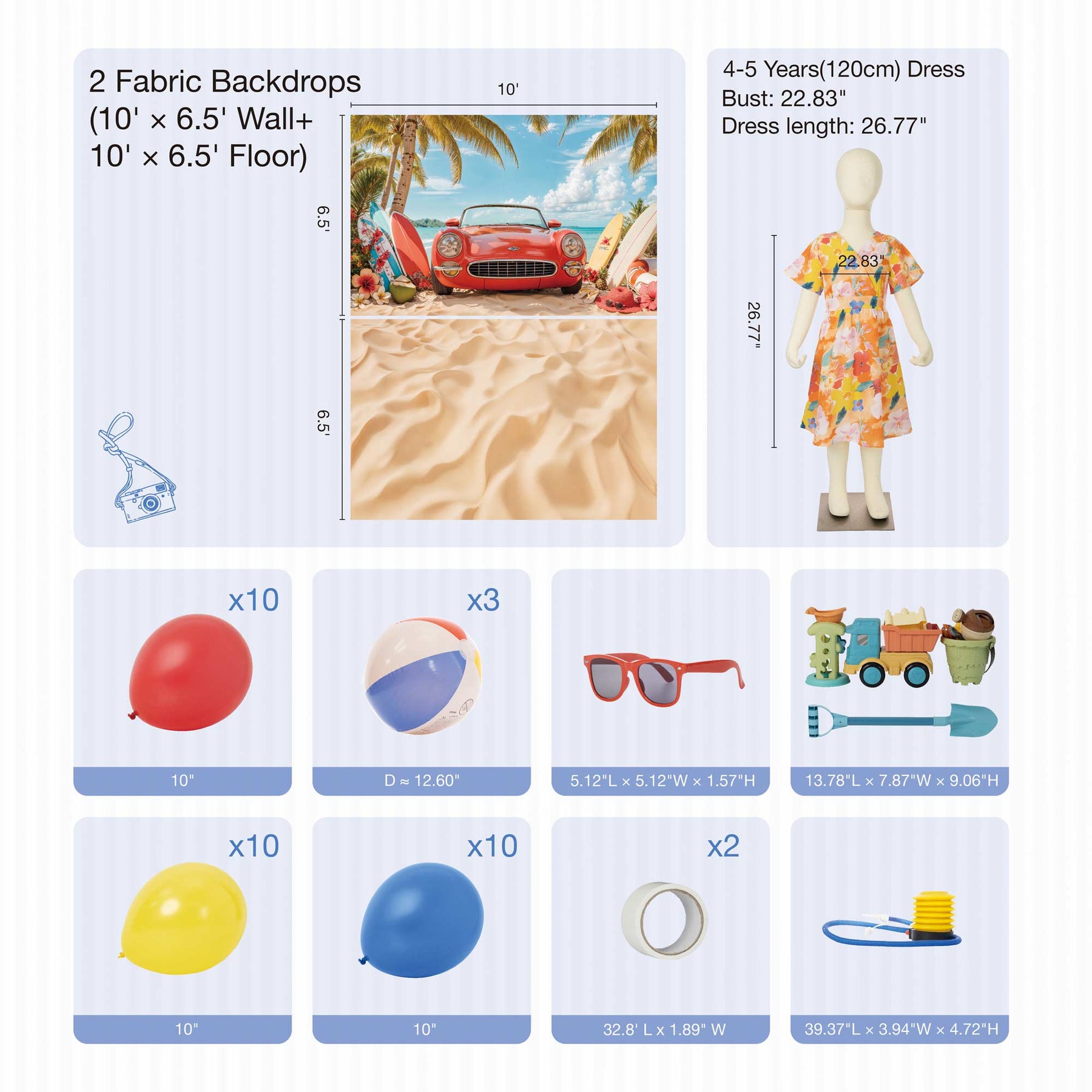 Kate Summer Beach Photo Kit Photography Backdrops&Props Themed Bundle