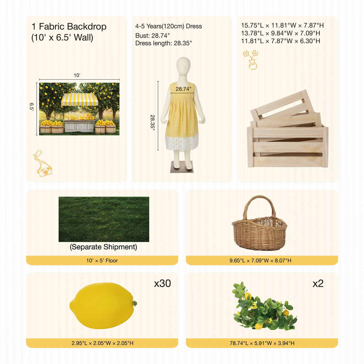 Kate Summer Lemonade Stand Photo Kit Photography Backdrops&Props Theme