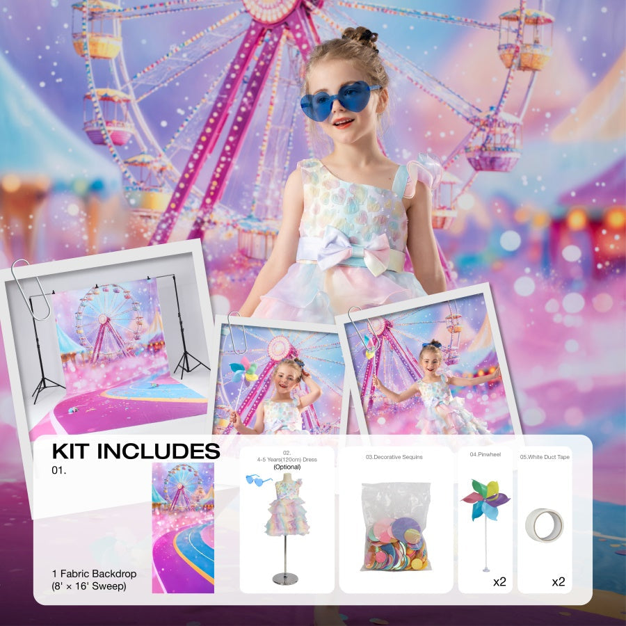 RTS Kate Cakesmash Birthday Ferris Wheel Photo Kit Photography Backdro