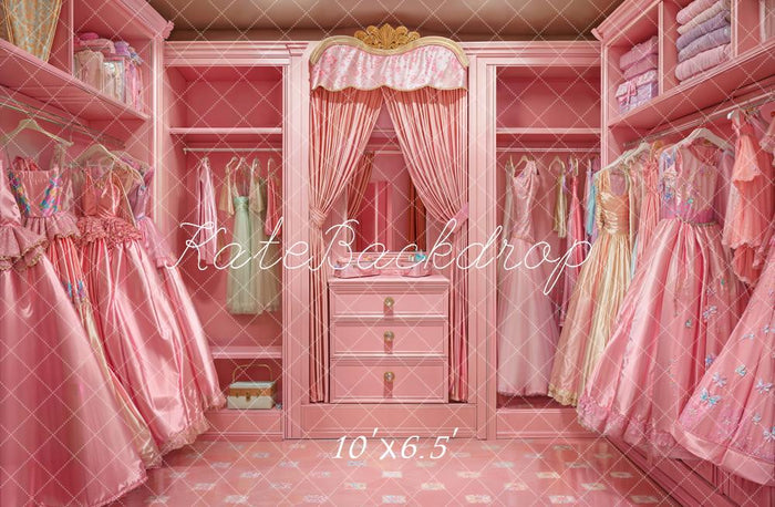 Elegant Pink Princess Closet Backdrop