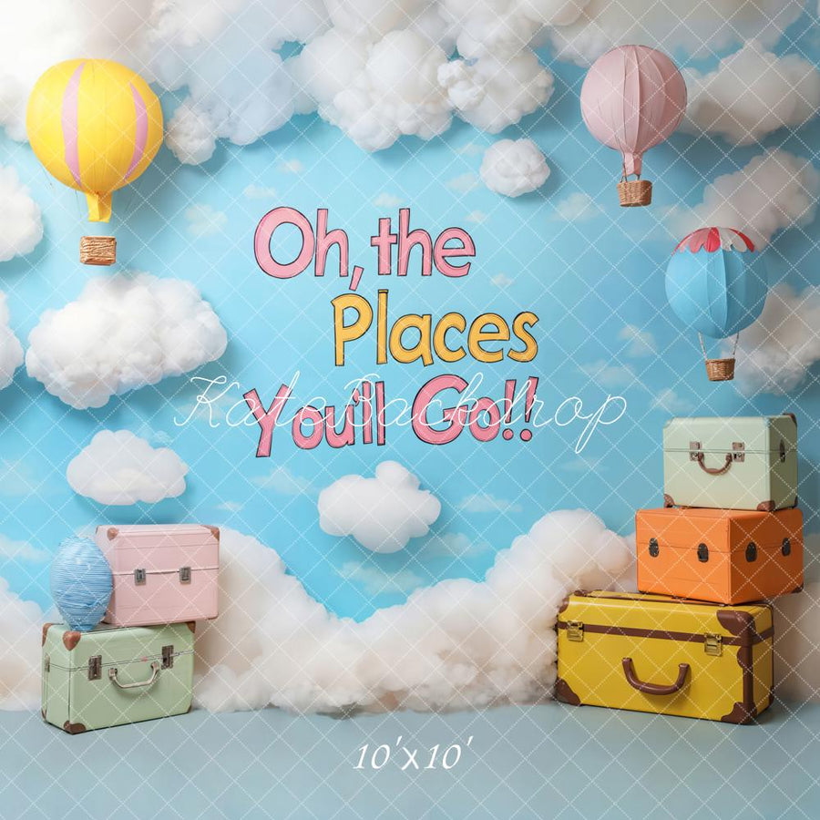 Whimsical Travel Adventure Nursery Backdrop
