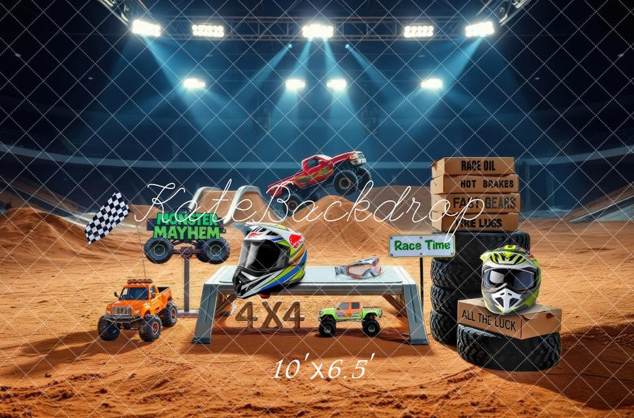 Off-Road Monster Truck Racing Backdrop