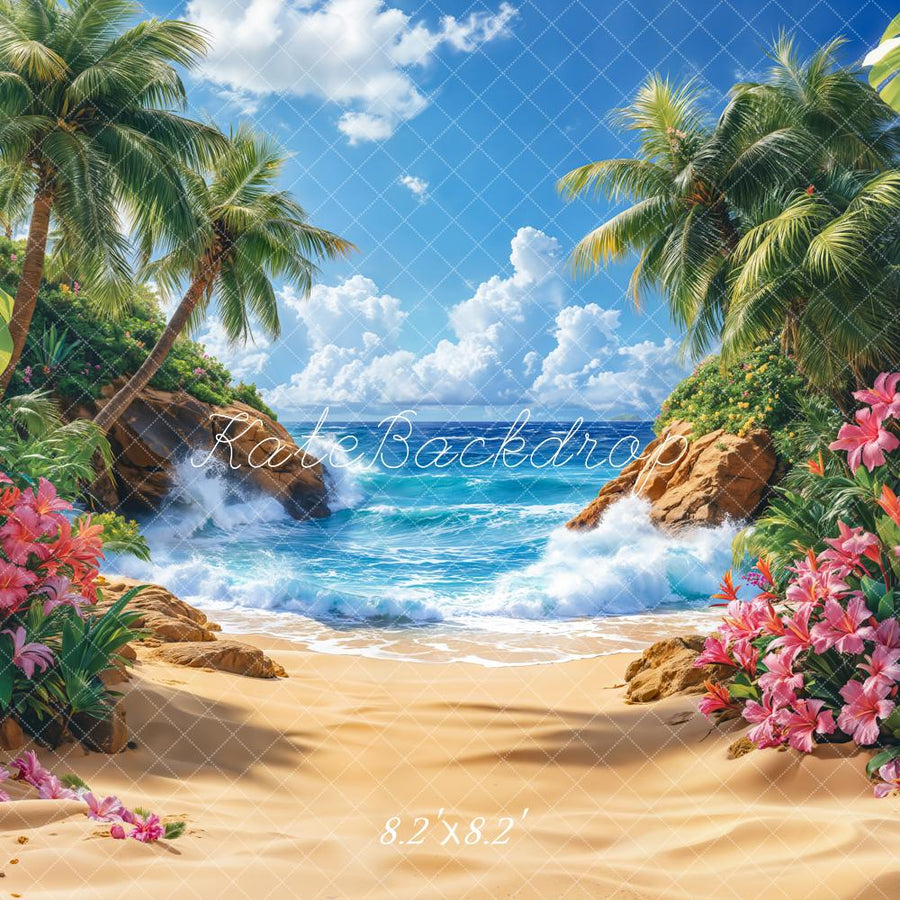 Tropical Beach Paradise Photography Backdrop