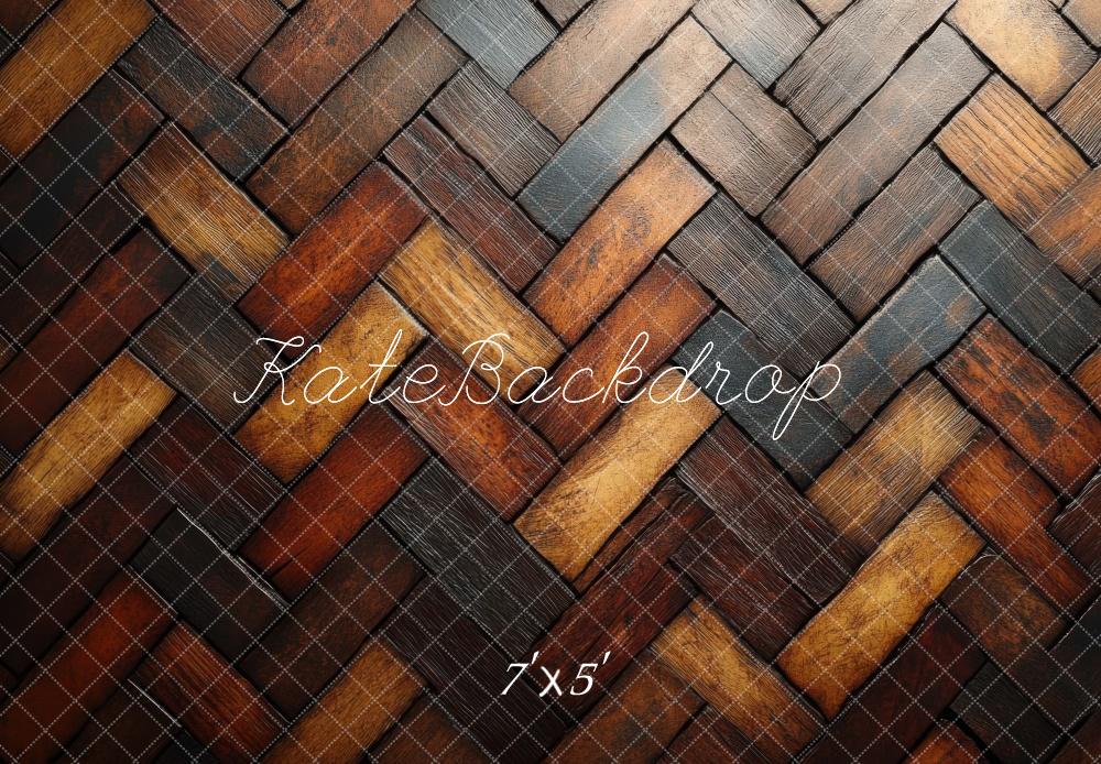 Rustic Woven Wood Pattern Backdrop