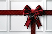 Elegant Red Velvet Bow Celebration Backdrop