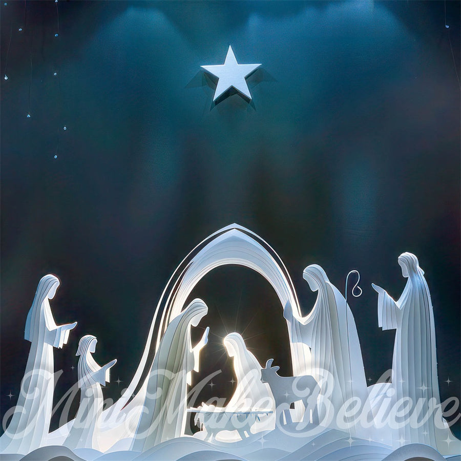 Elegant Nativity Scene Star Backdrop