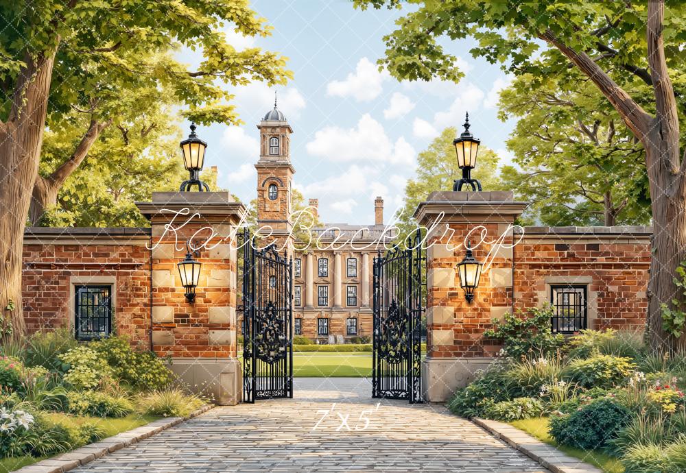 Kate Brick Wall Gate and Manor Backdrop Designed by Chain Photography