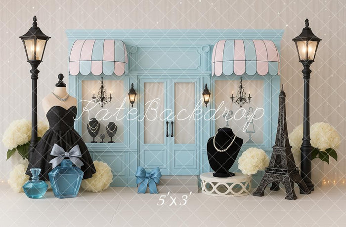 Elegant Parisian Boutique Photo Backdrop