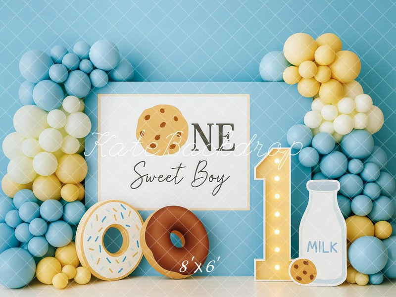 First Birthday Sweet Boy Party Backdrop