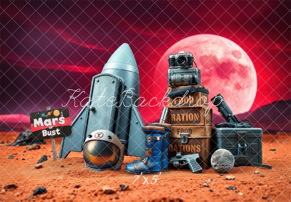 Retro Mars Expedition Photography Backdrop