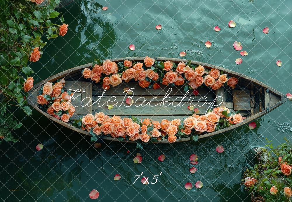 Romantic Rose Boat Garden Backdrop