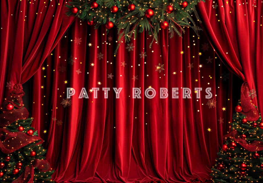 Festive Red Velvet Holiday Backdrop