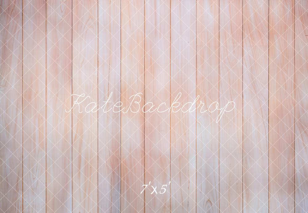Kate Soft Peach Wooden Texture Floor Backdrop Designed by Emetselch