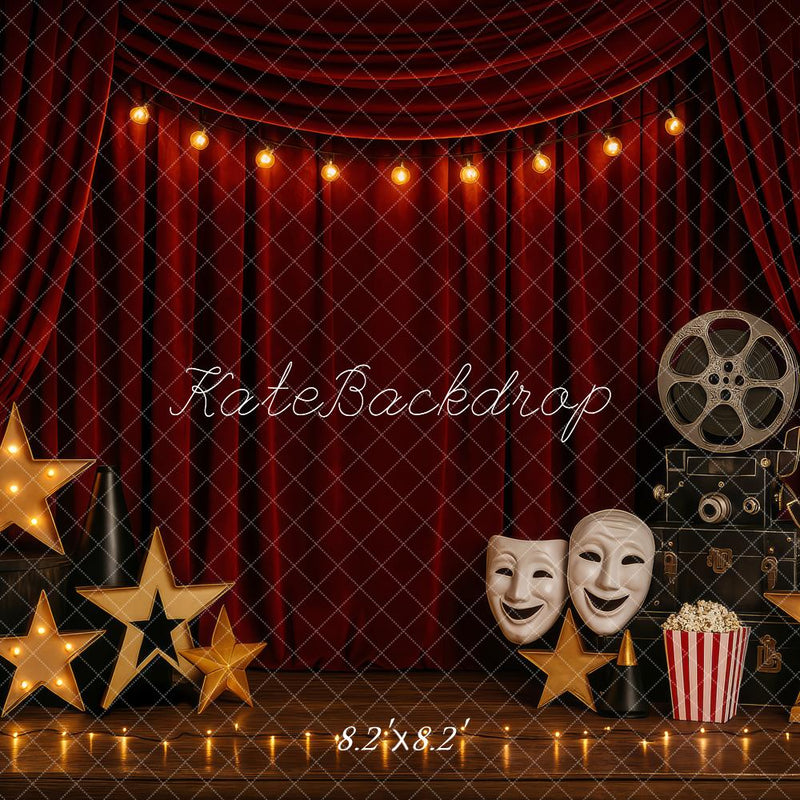 Vintage Theater Stage Movie Backdrop