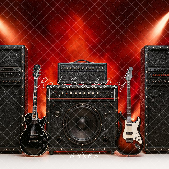 Electric Rock Stage Guitar Amplifier Backdrop