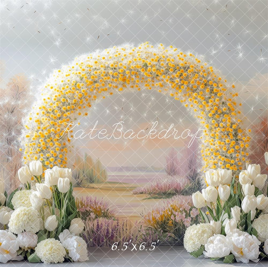 Golden Daisy Floral Arch Backdrop