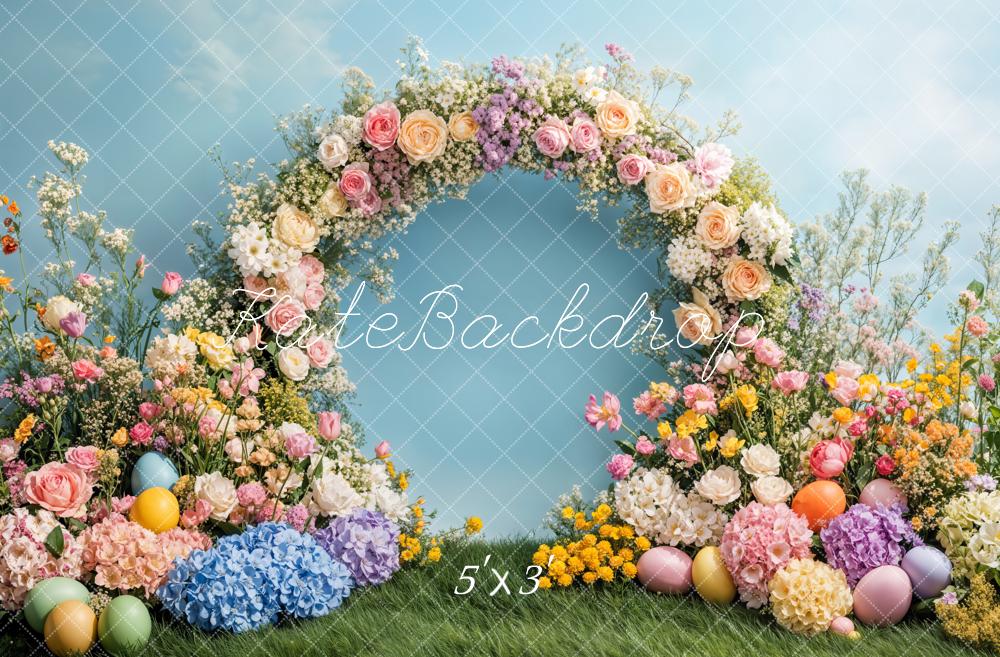 Springtime Floral Easter Garden Backdrop
