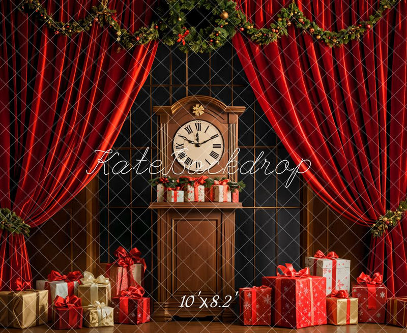 Classic Holiday Clock Gift Backdrop