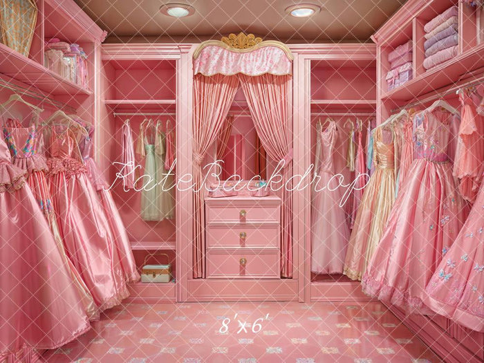 Elegant Pink Princess Closet Backdrop