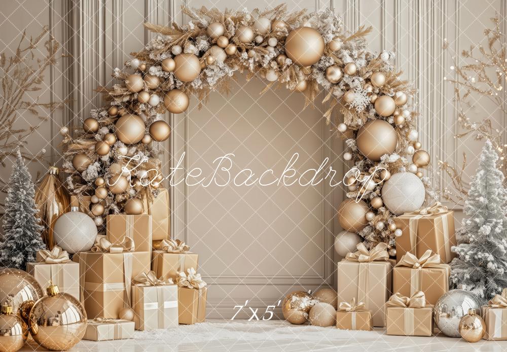 Kate Christmas Gold Arch Gifts Backdrop Designed by Patty Roberts