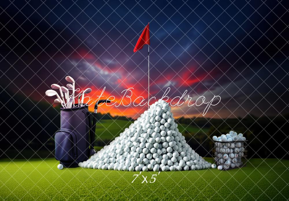 Sunset Golf Ball Mountain Backdrop