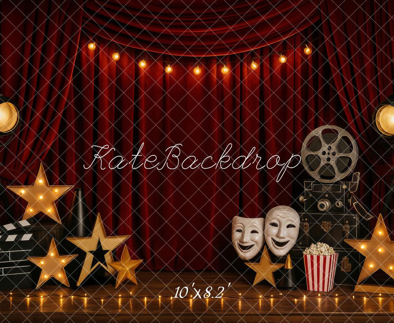 Vintage Theater Stage Movie Backdrop