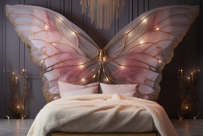 Elegant Illuminated Butterfly Wing Backdrop