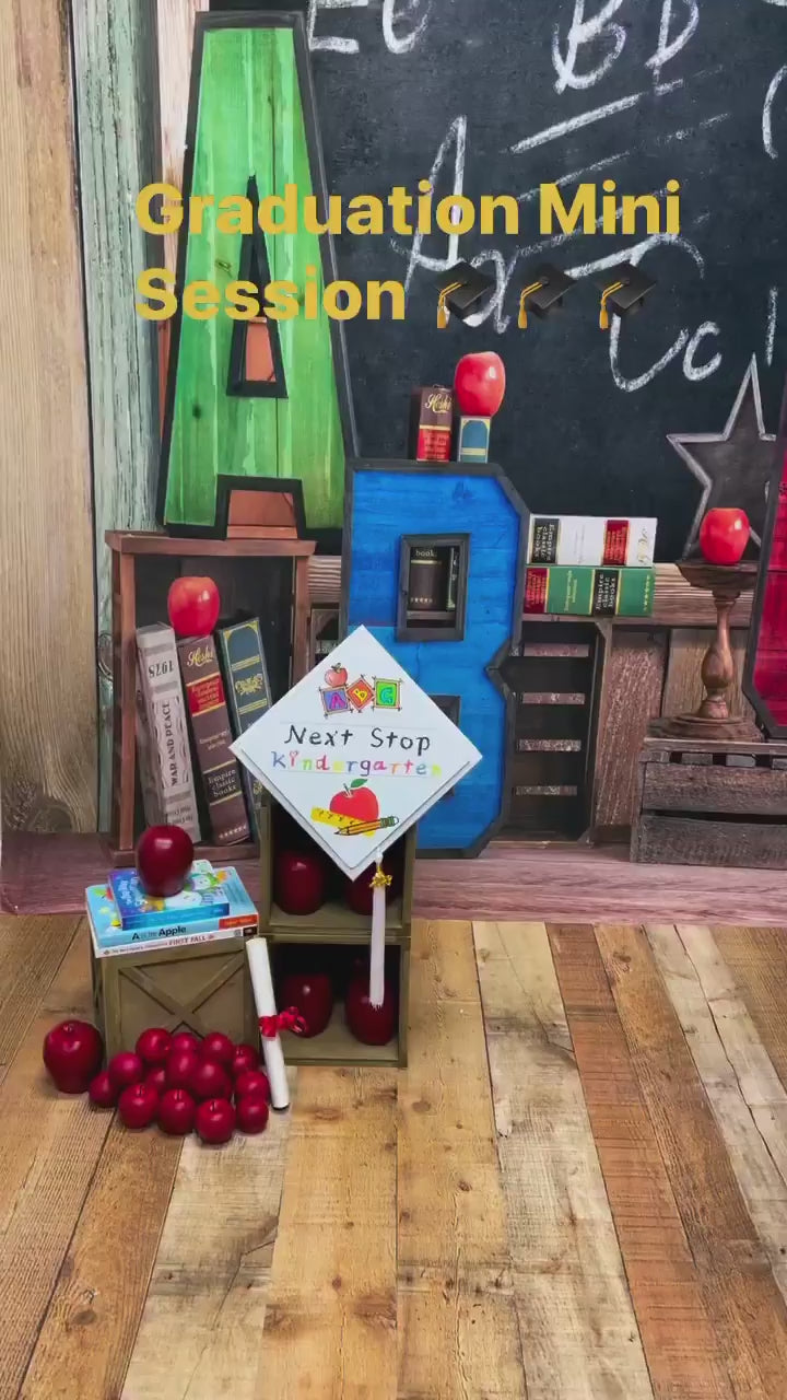 Kate Back to School Summer Blackboard Colorful ABC Backdrop