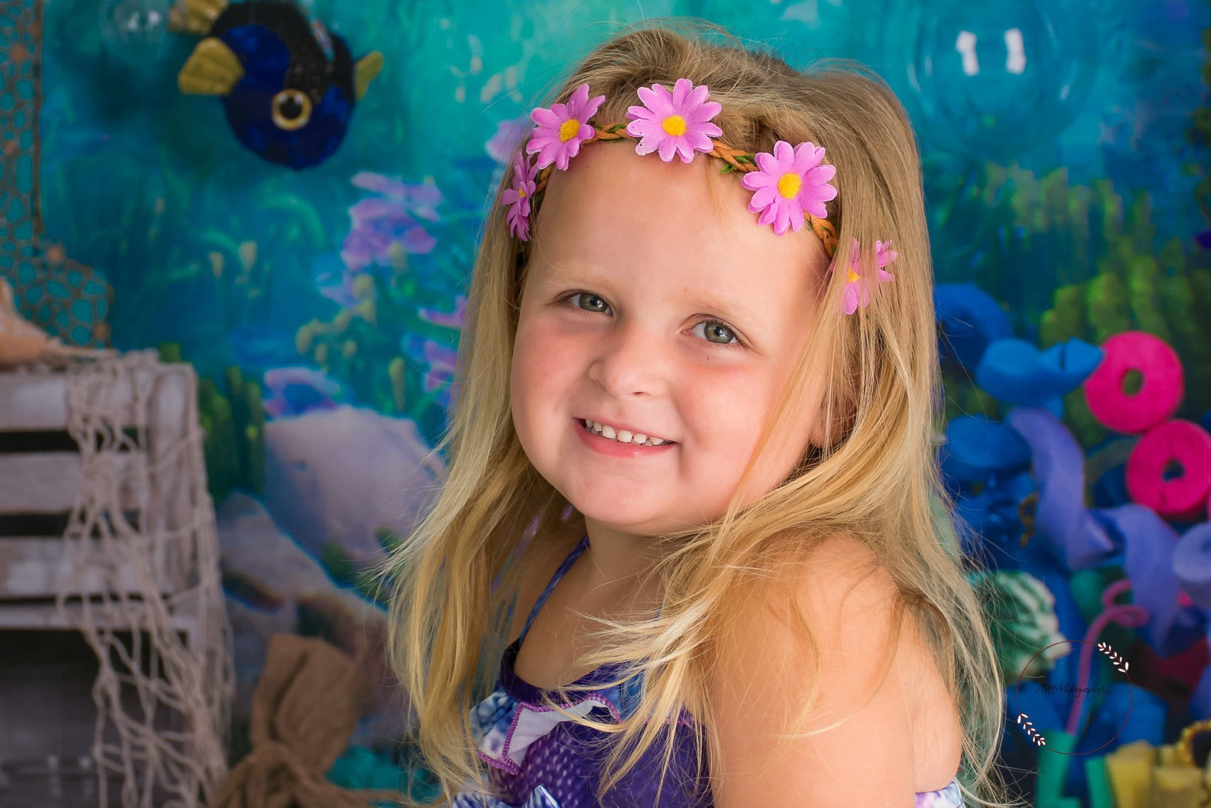Underwater Fantasy First Birthday Backdrop