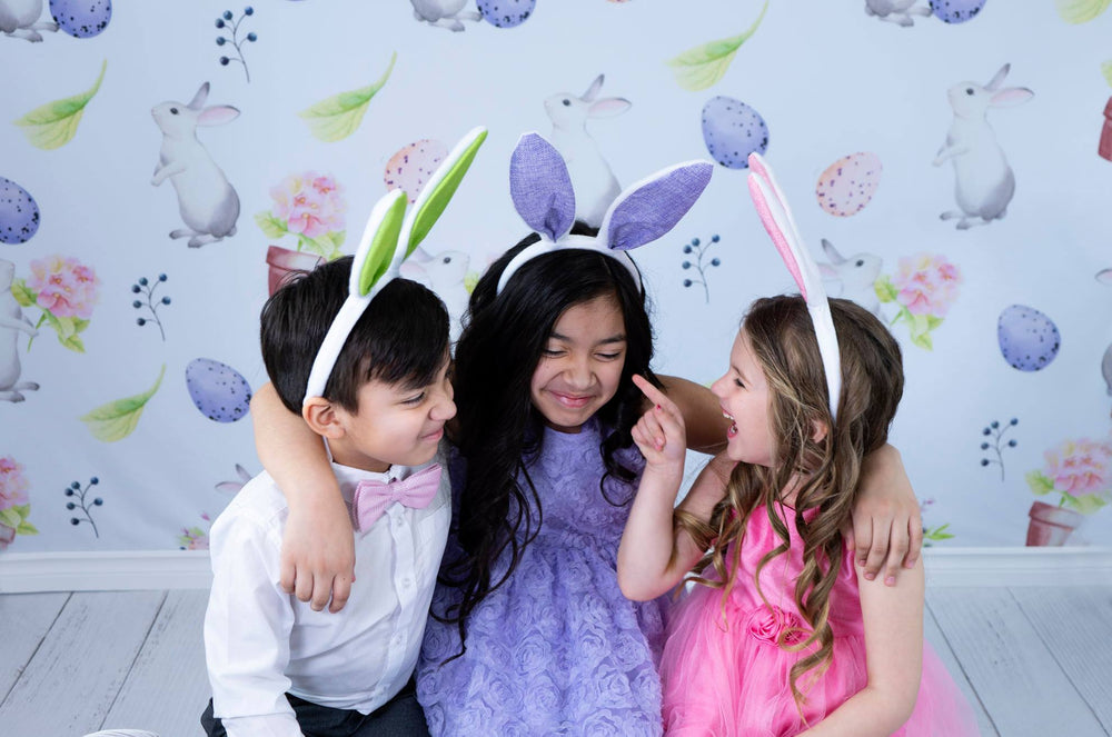 Springtime Bunny Easter Celebration Backdrop