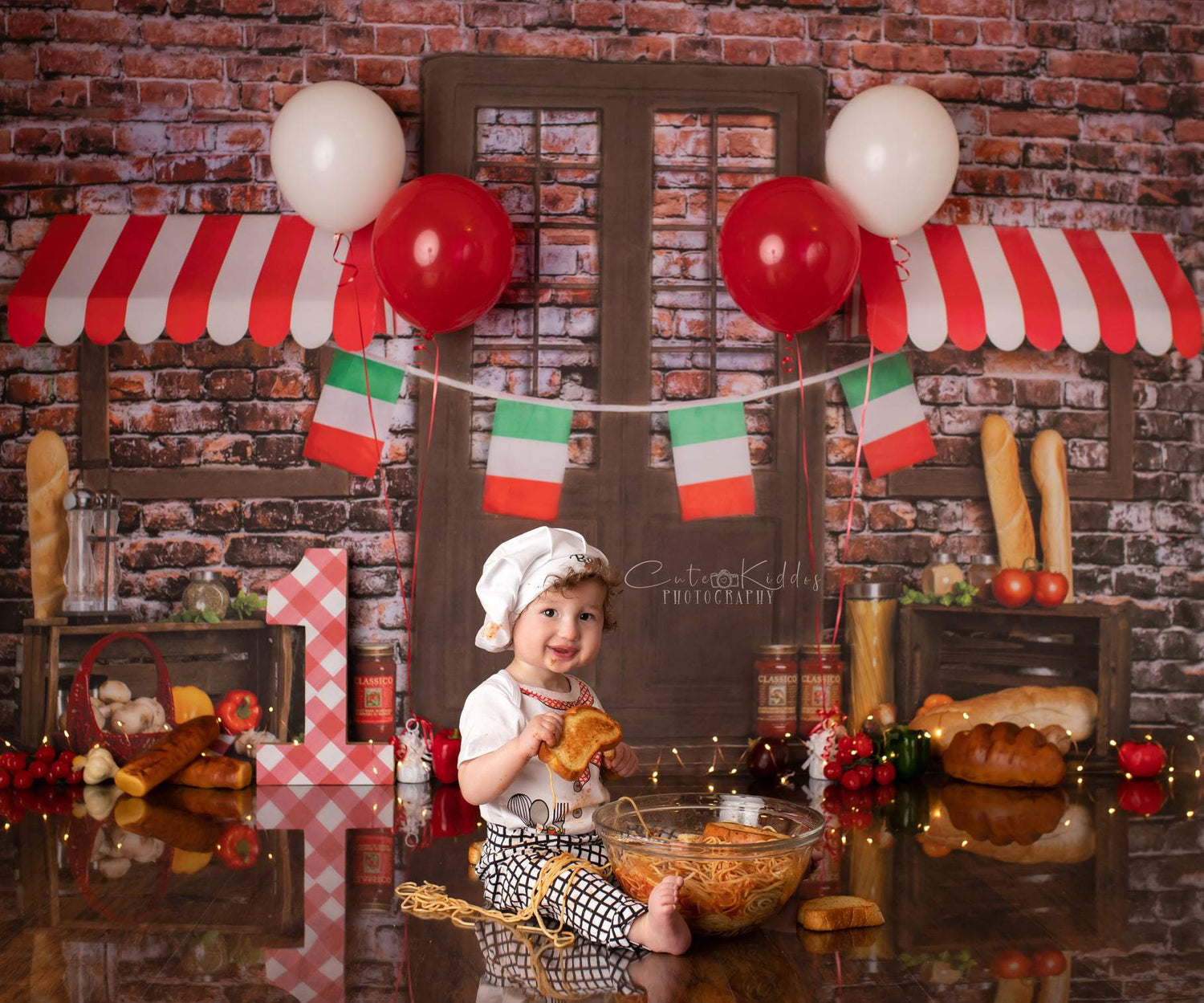 Rustic Italian Street Market Backdrop