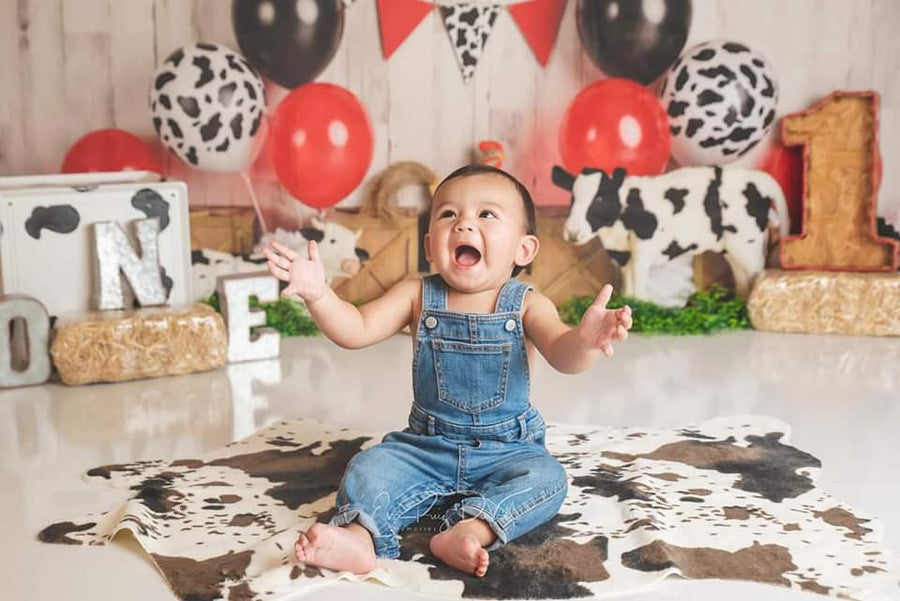 Rustic Farmhouse Cow Print Party Backdrop