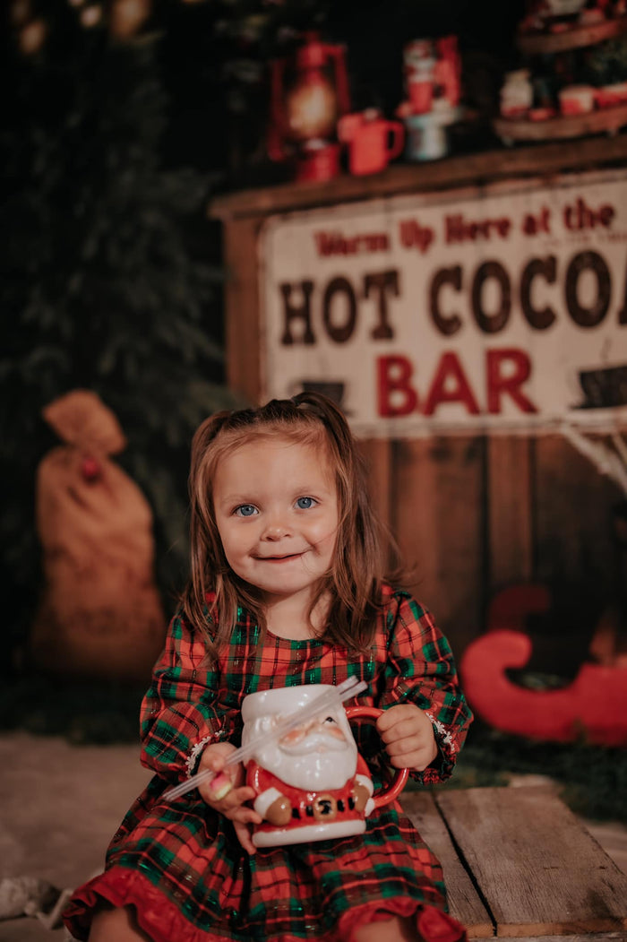 Kate Christmas Backdrop Hot Cocoa Night for Photography